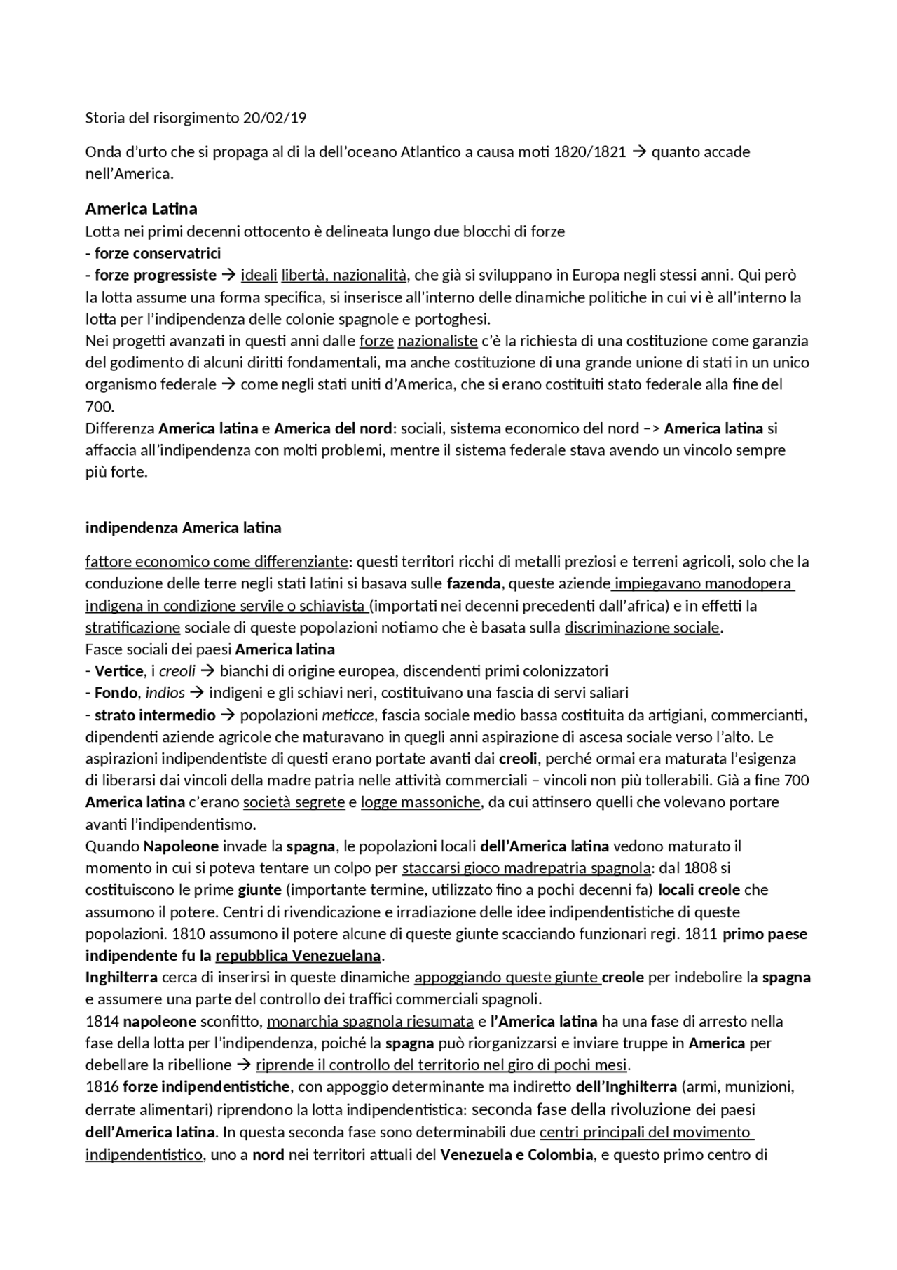 Appunti Storia Del Risorgimento Lezione N 4 Docsity