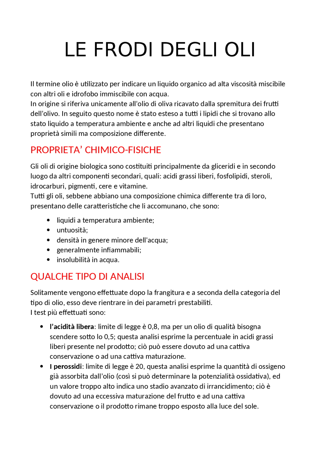 Le Frodi Degli Oli Docsity