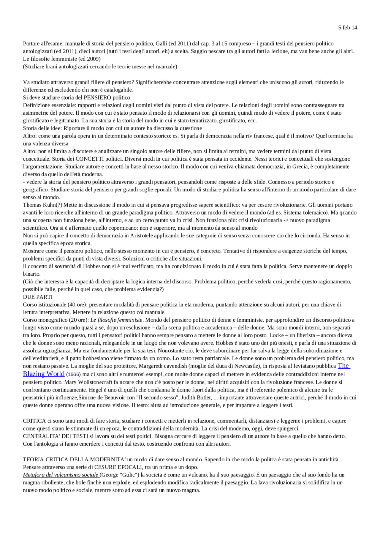 Appunti Storia Delle Dottrine Politiche Docsity