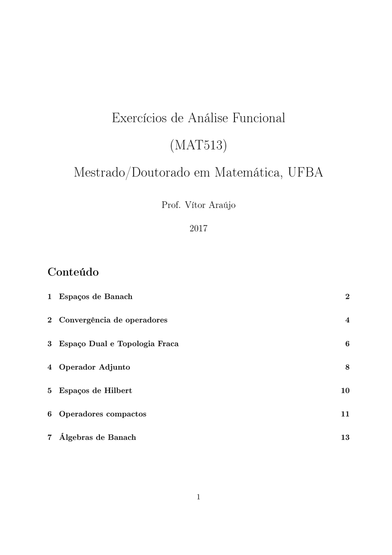 Exercícios Análise Funcional Docsity