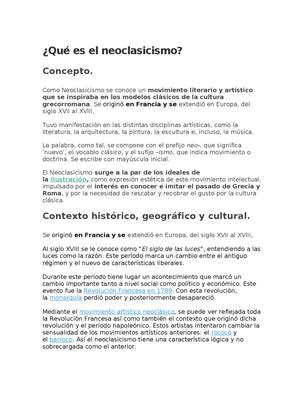 Neoclasicismo Movimiento Literario Definicion Y Significado - Infoupdate.org