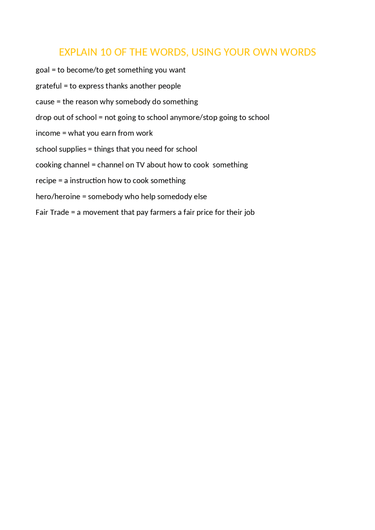 EXPLAIN 10 OF THE WORDS.docx - Docsity