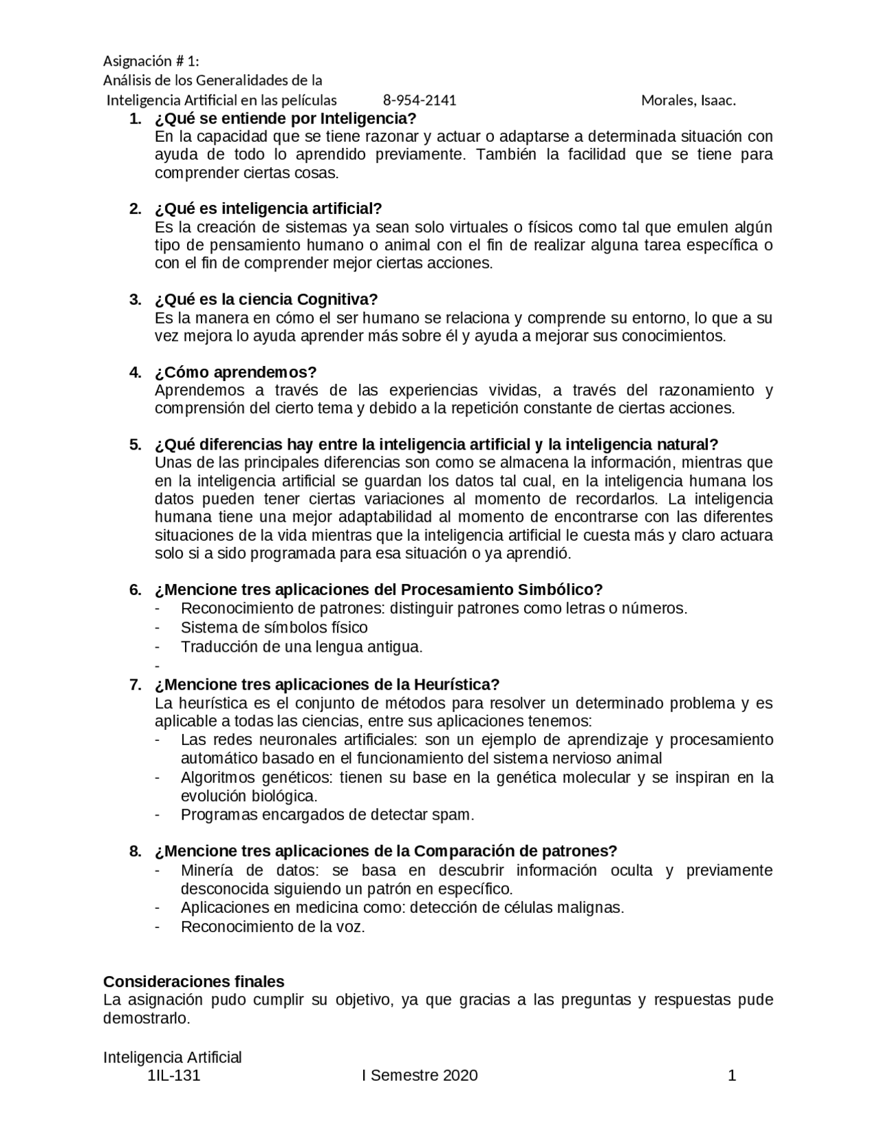 Preguntas básicas sobre IA | Apuntes de Inteligencia Artificial | Docsity