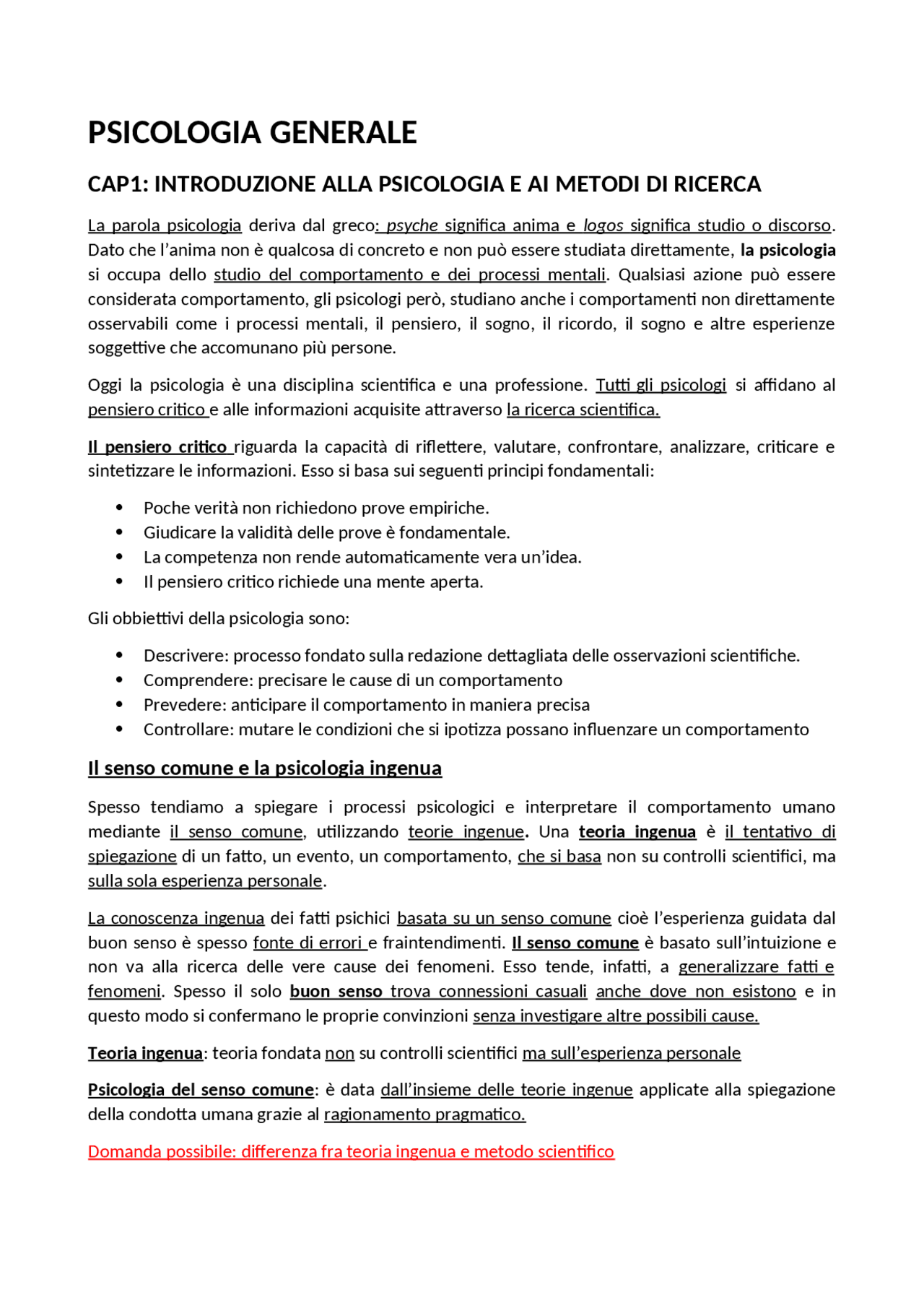 Riassunti Di Psicologia Generale Di Giusberti Bitti Docsity