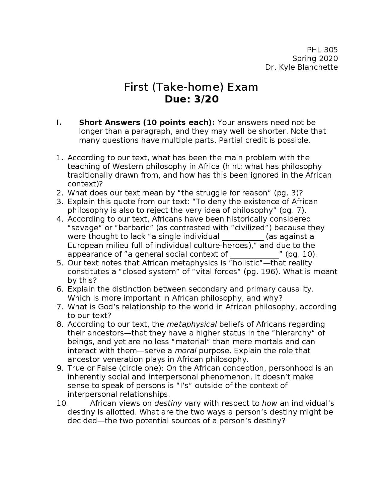 Philosophy Research paper - Docsity