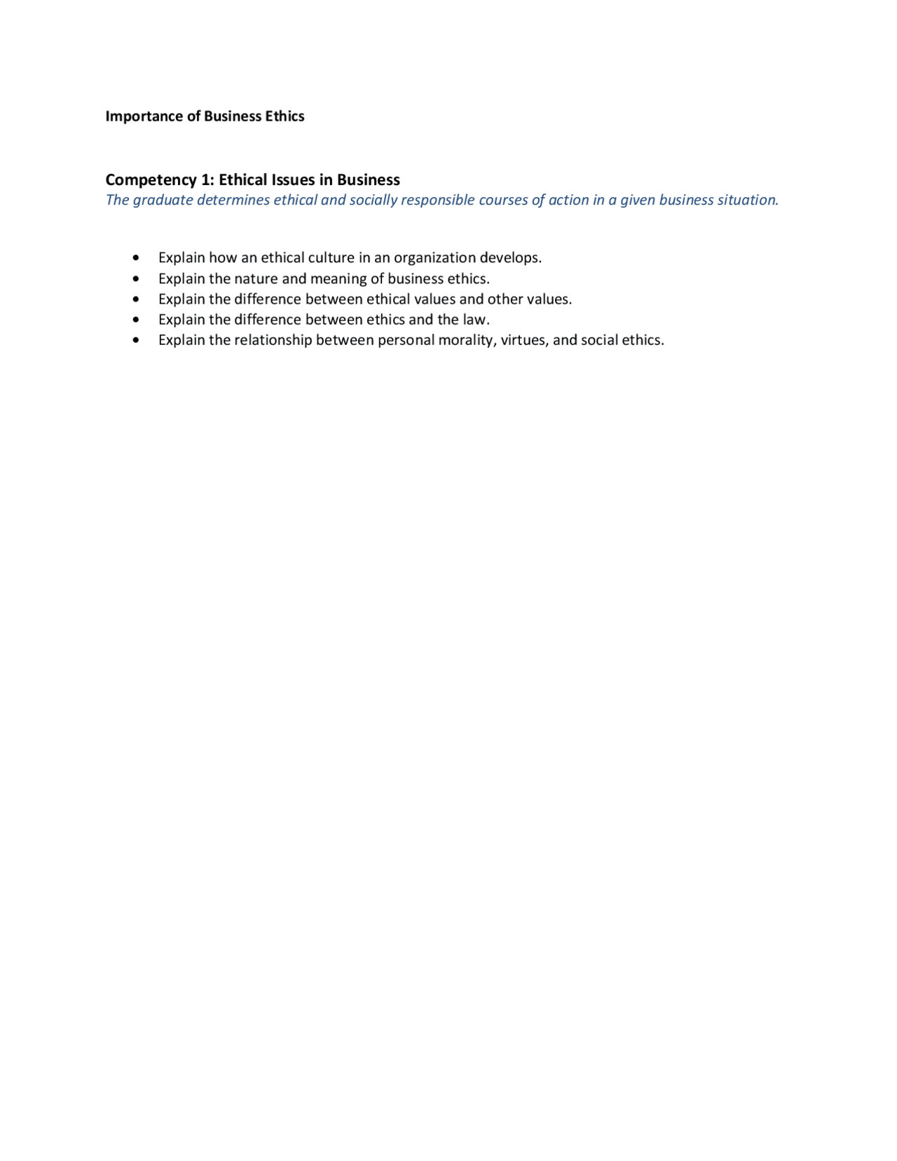 Business ethics study guide - Docsity