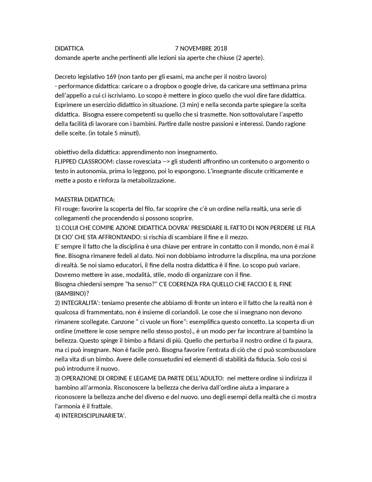 Esame Di Didattica Generale Docsity