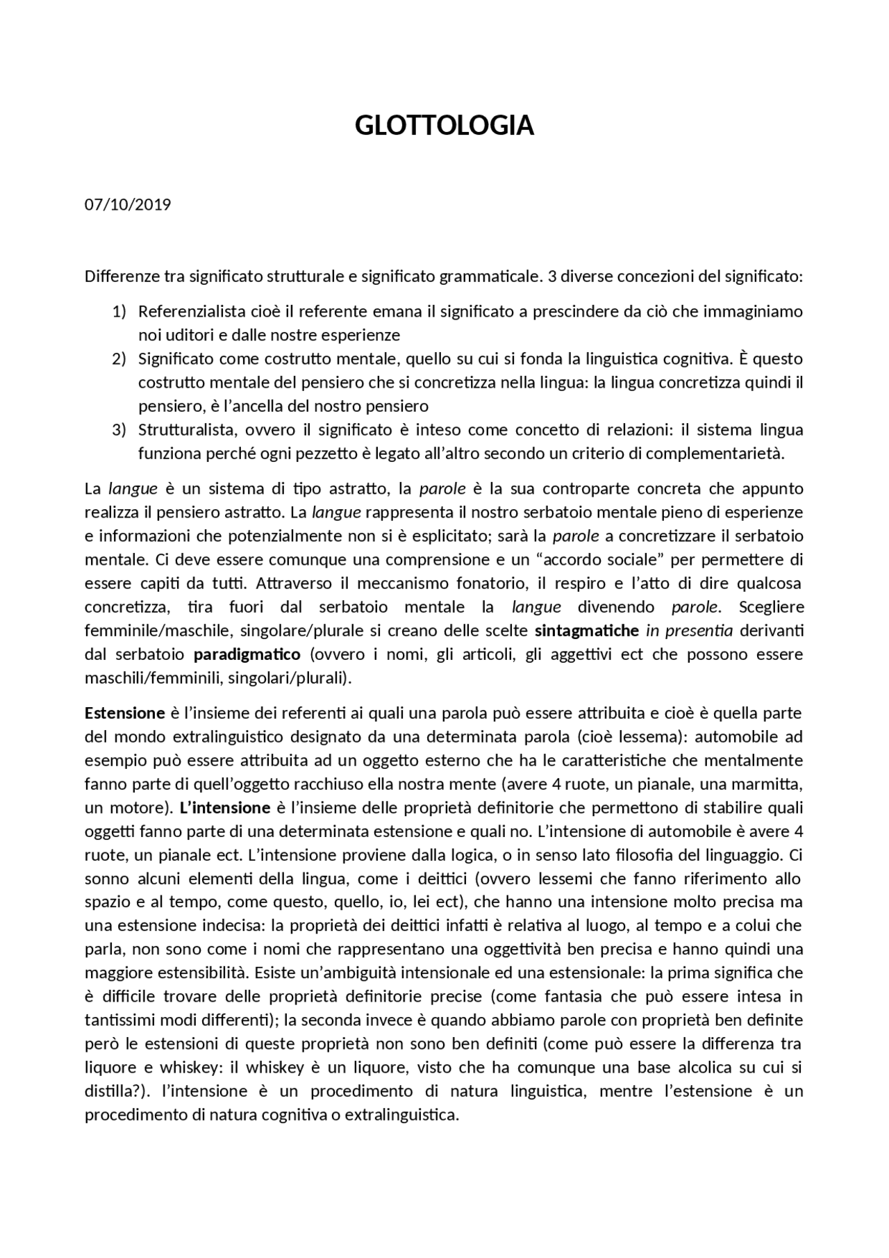Glottologia Appunti Prof Pozza Docsity