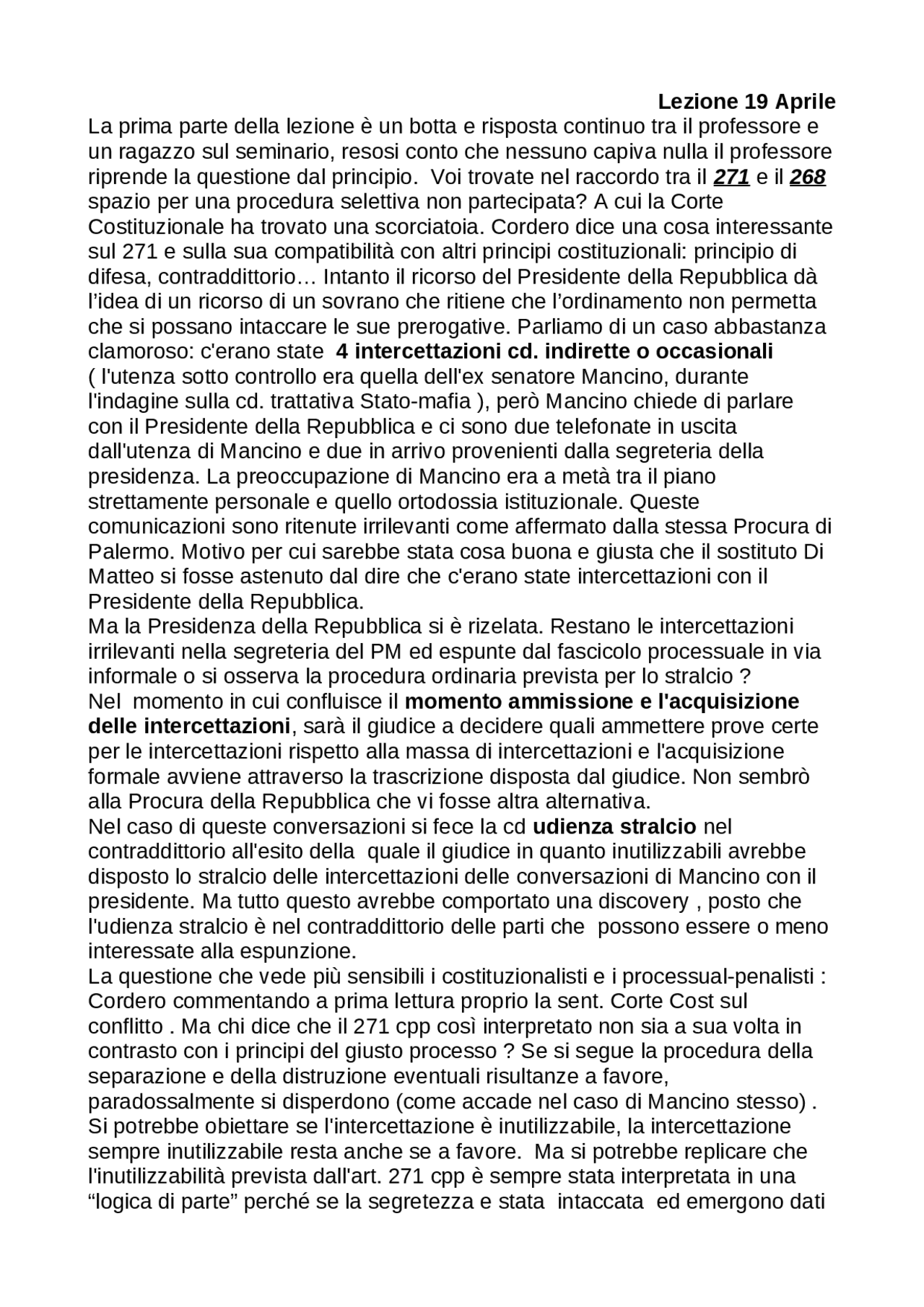 Corso Procedura Penale Docsity