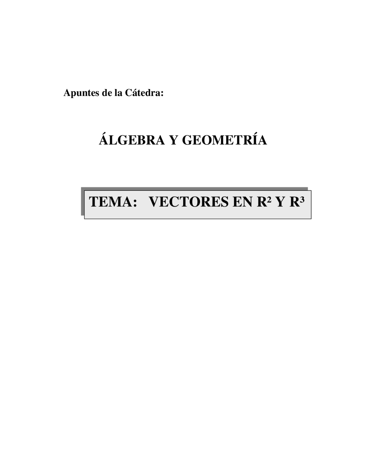 introducción a los vectores en r2 y r3 | Apuntes de Álgebra | Docsity