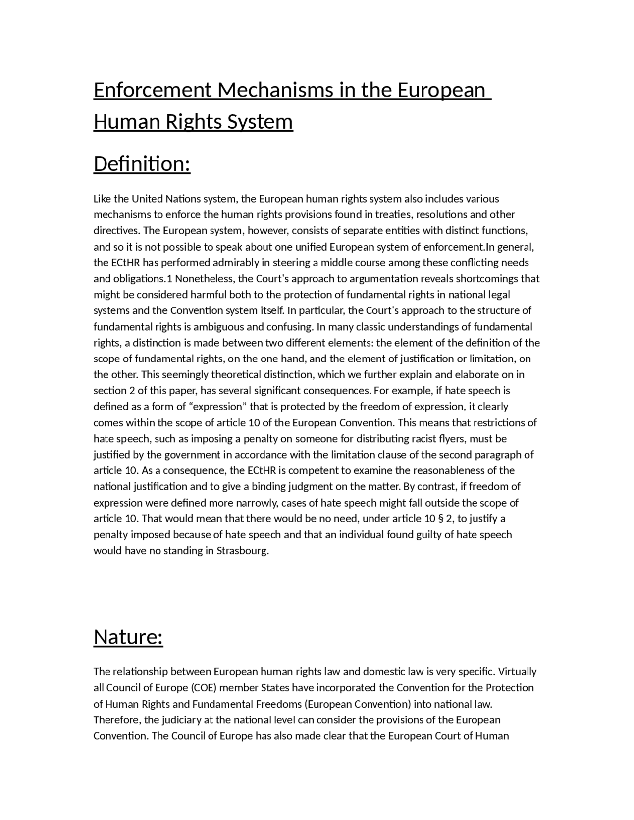 Human Rights Notes On Docsity