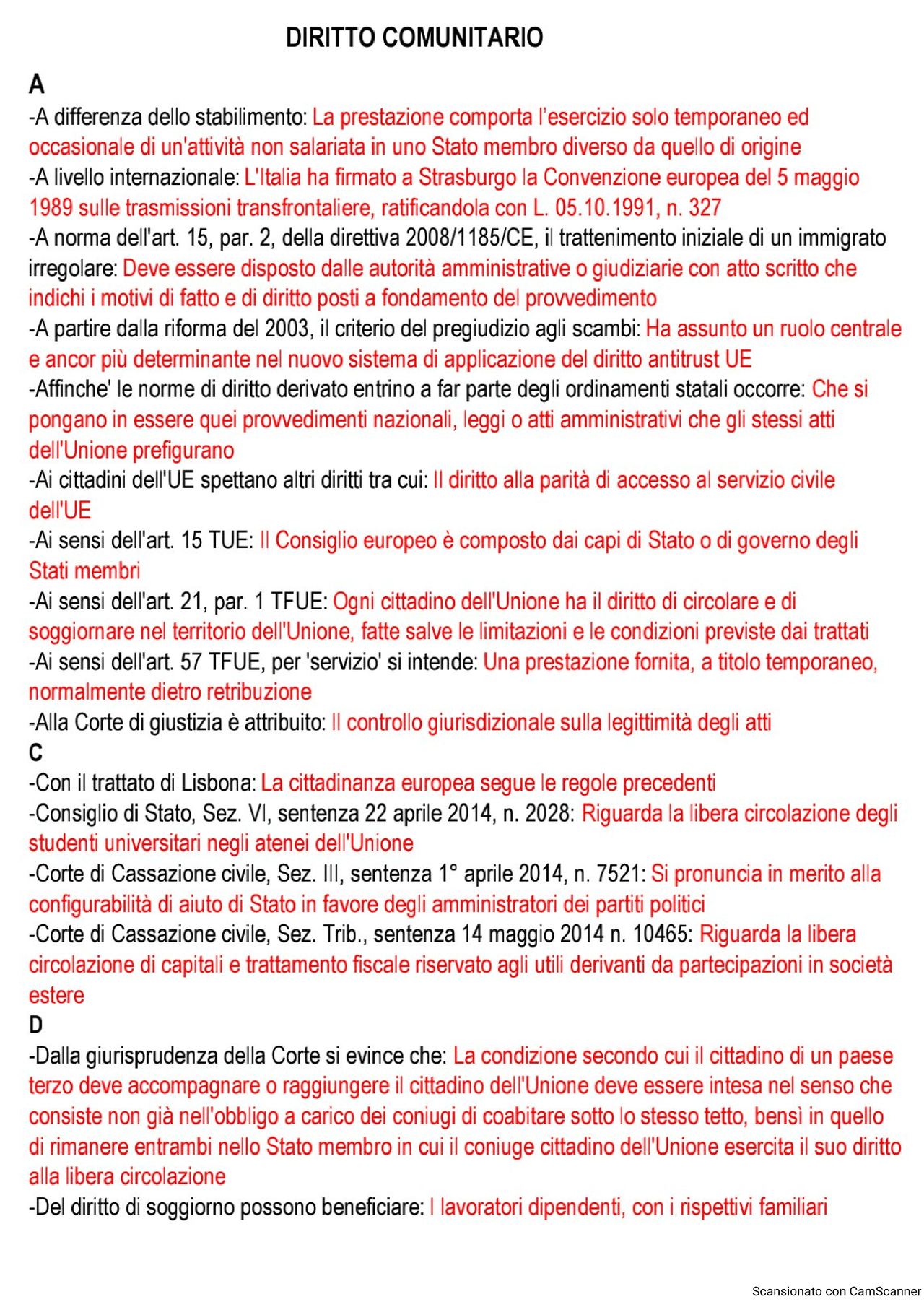 Diritto Comunitario Unipegaso Docsity