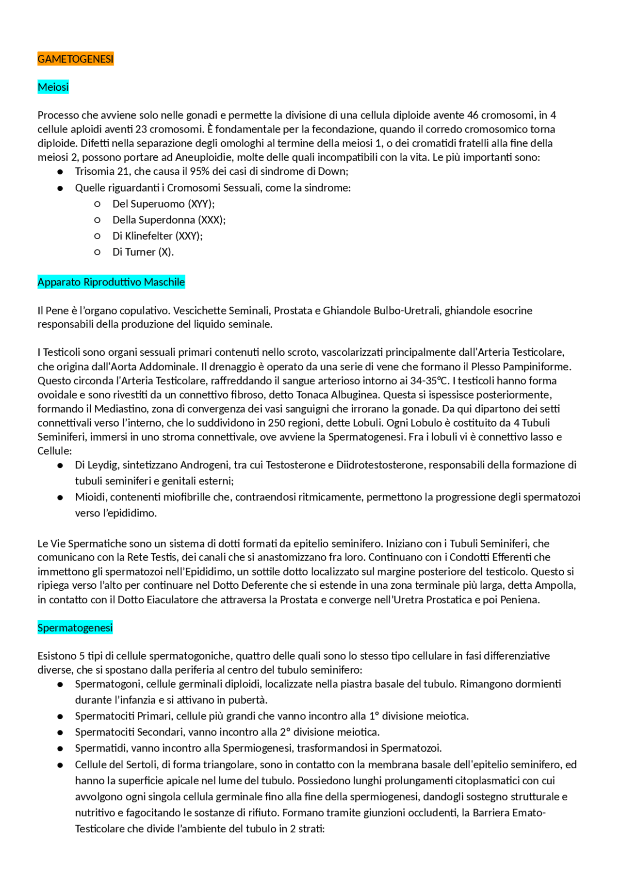 Riassunti Embriologia Umana Docsity