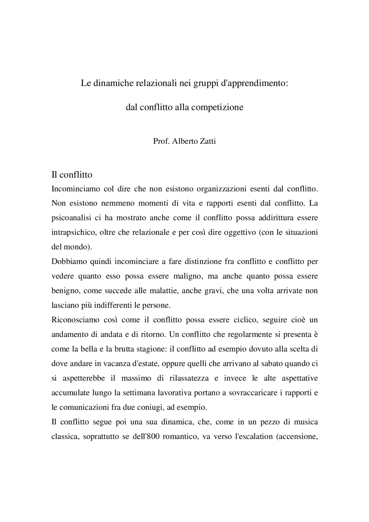 Conflitto Nei Gruppi Dispense Di Psicologia Generale Docsity