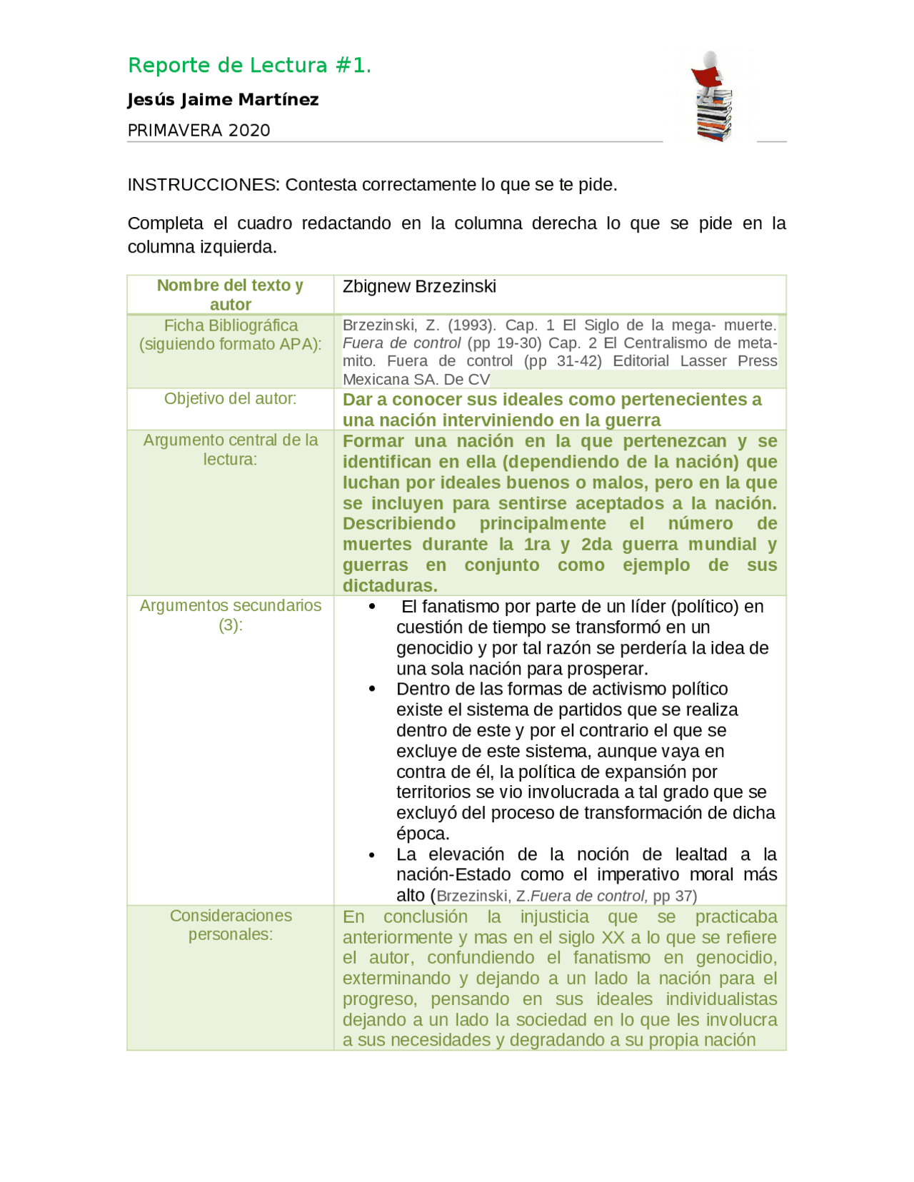 Lectrua de historia - Docsity