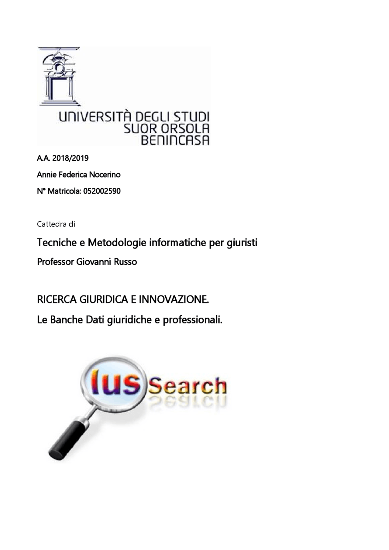 Banche Dati E Innovazioni Docsity