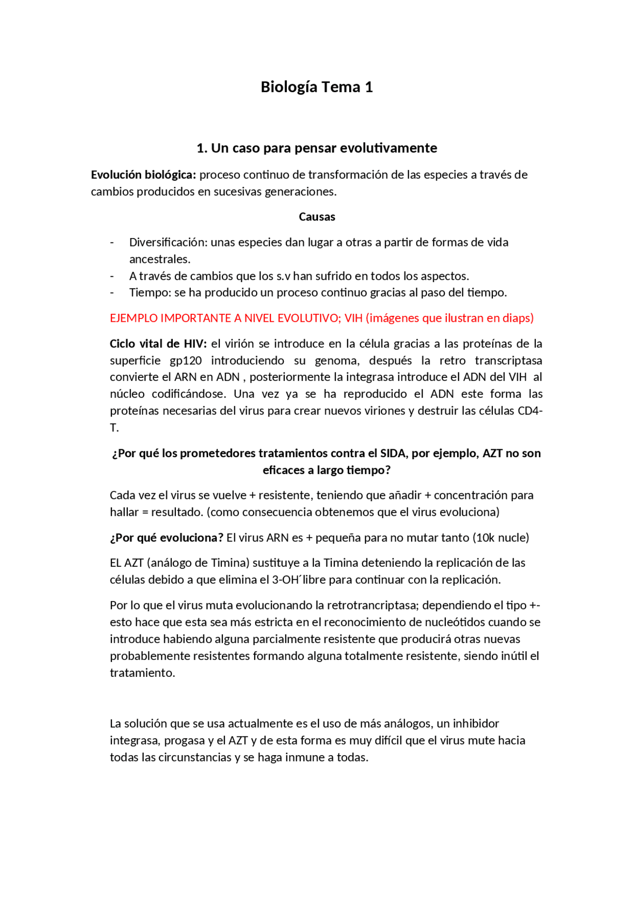 Tema 1 de biolgia (1º biotec) - Docsity