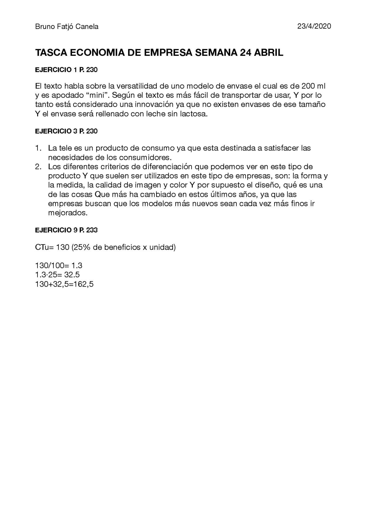 Ejercicios De Economia Docsity
