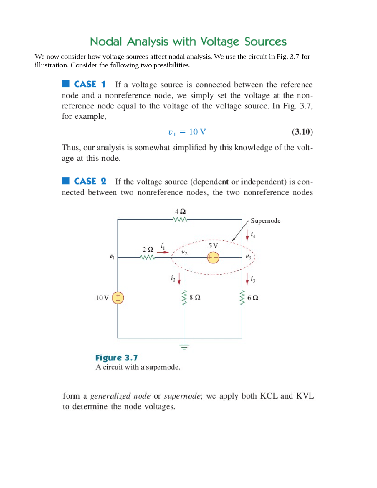 Node analysis with voltage sources - Docsity