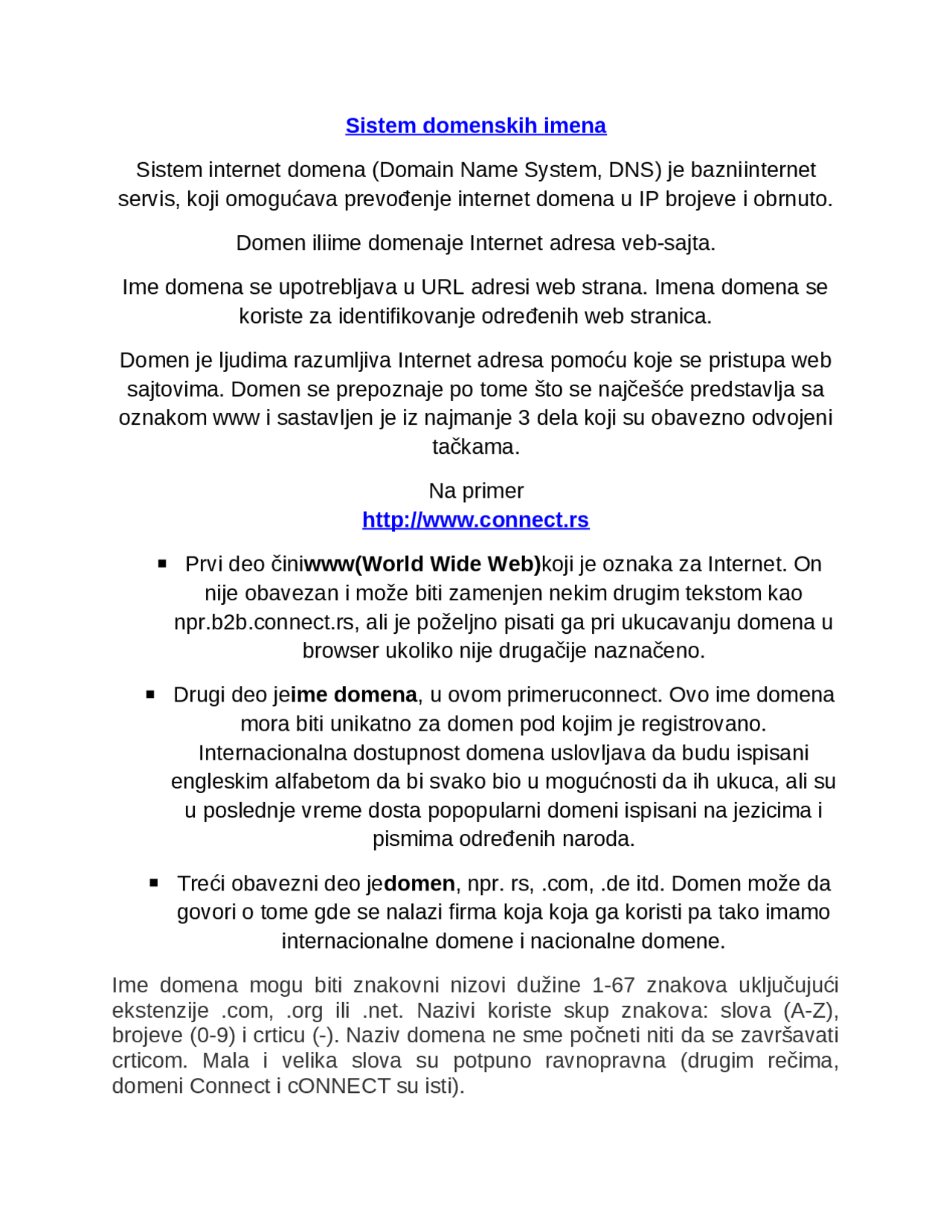 Sistem Domenskih Imena (DNS): primeri i srpski domeni | Skripte' predlog Računarstvo i ...