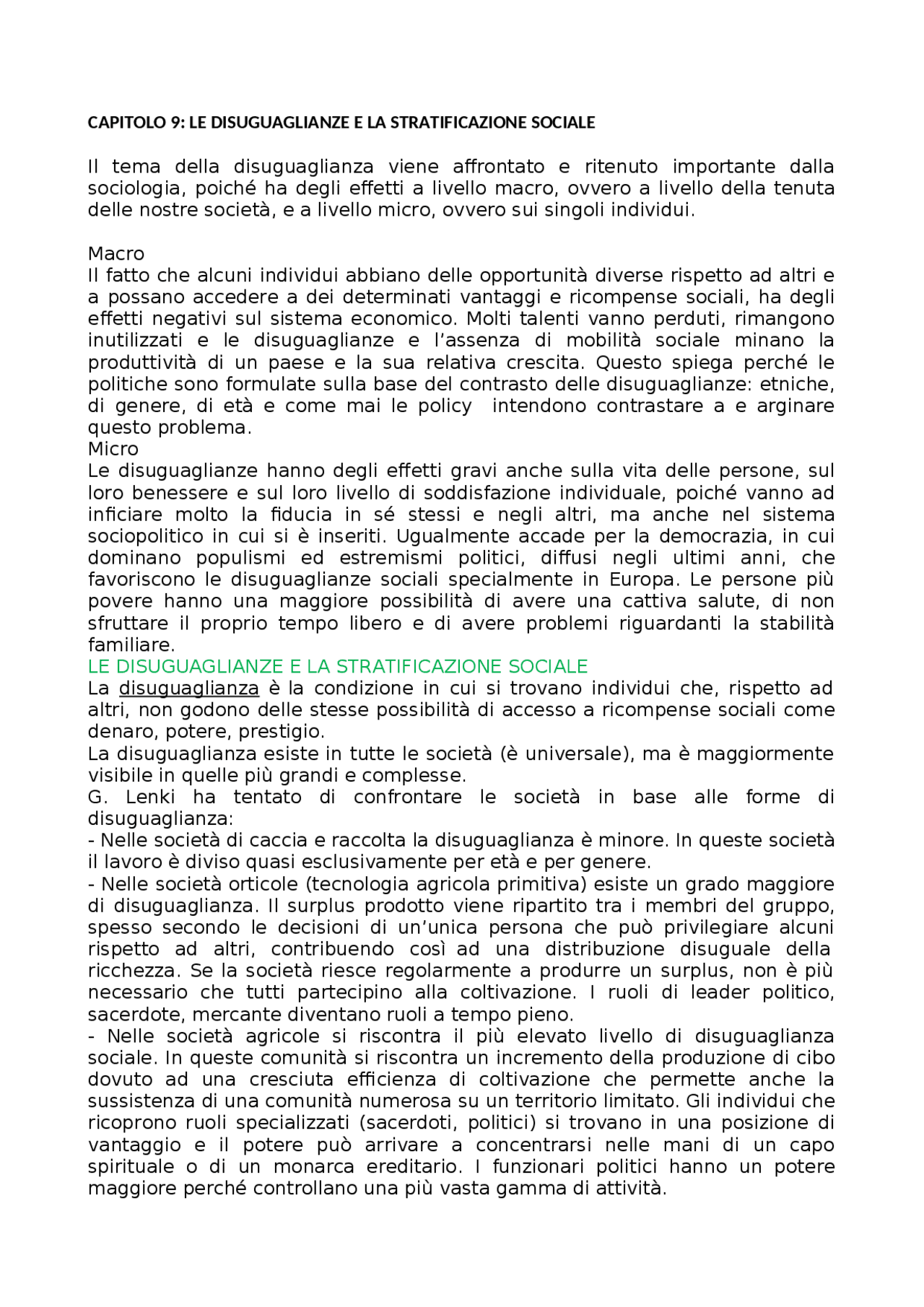 Disuguaglianze Smelser Docsity