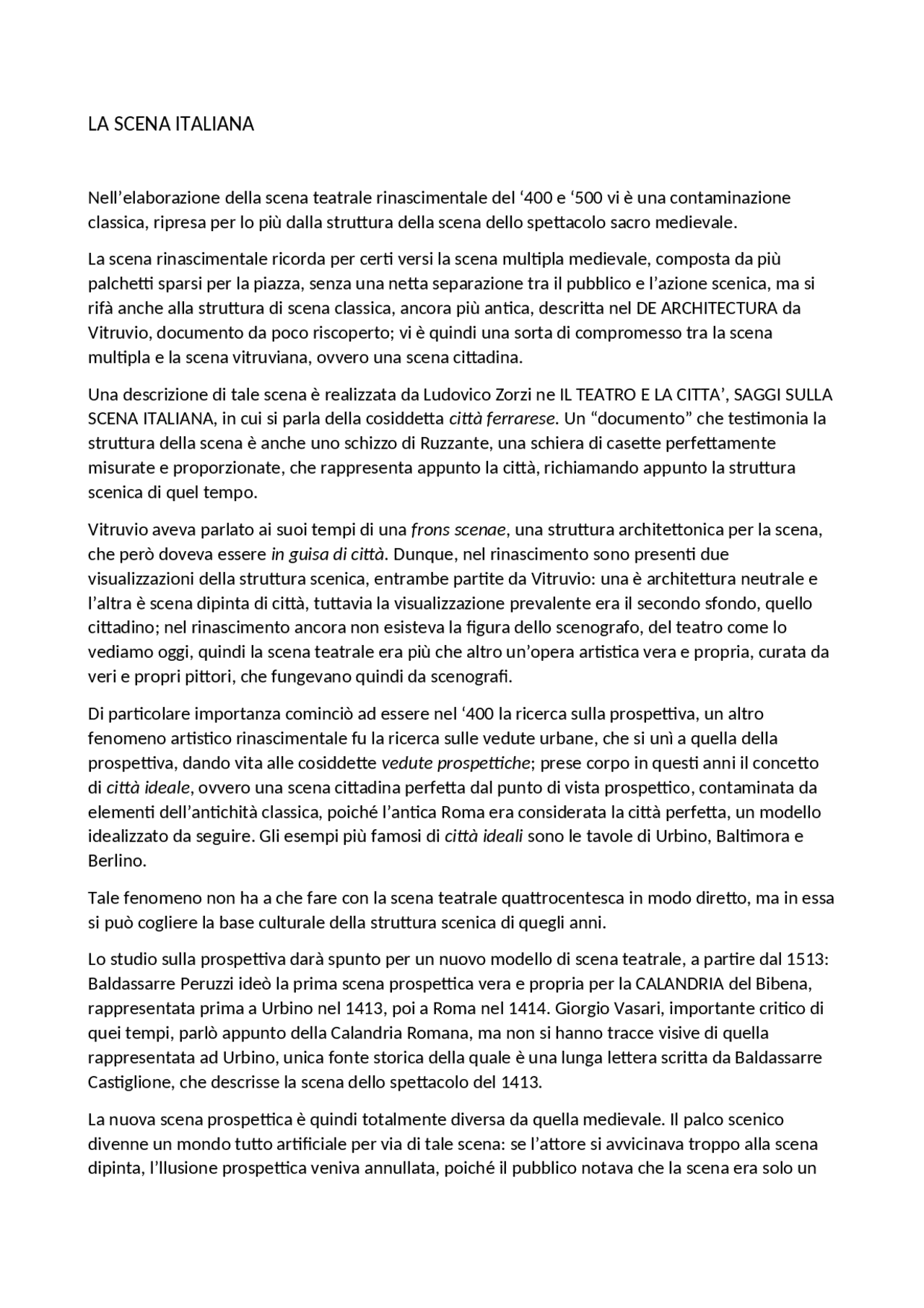 Scena italiana tra '400 e '500, storia del teatro e dello spettacolo ...