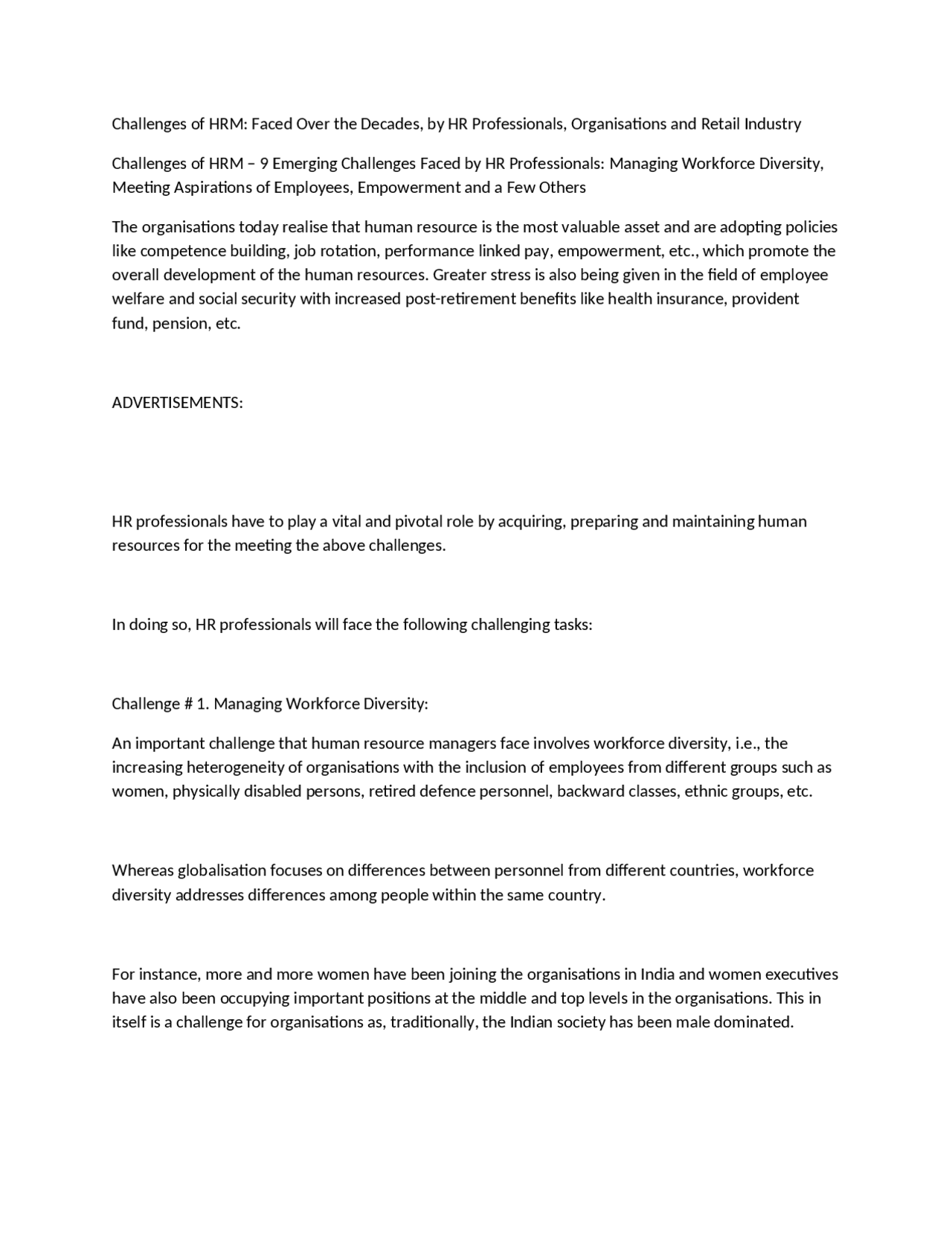 Human Resource Management Docsity
