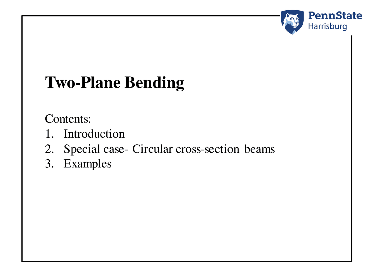 Bending in Two Planes | Lecture notes Mathematics | Docsity