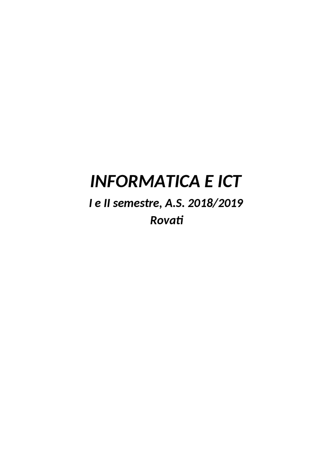 Appunti Informatica Generale Docsity