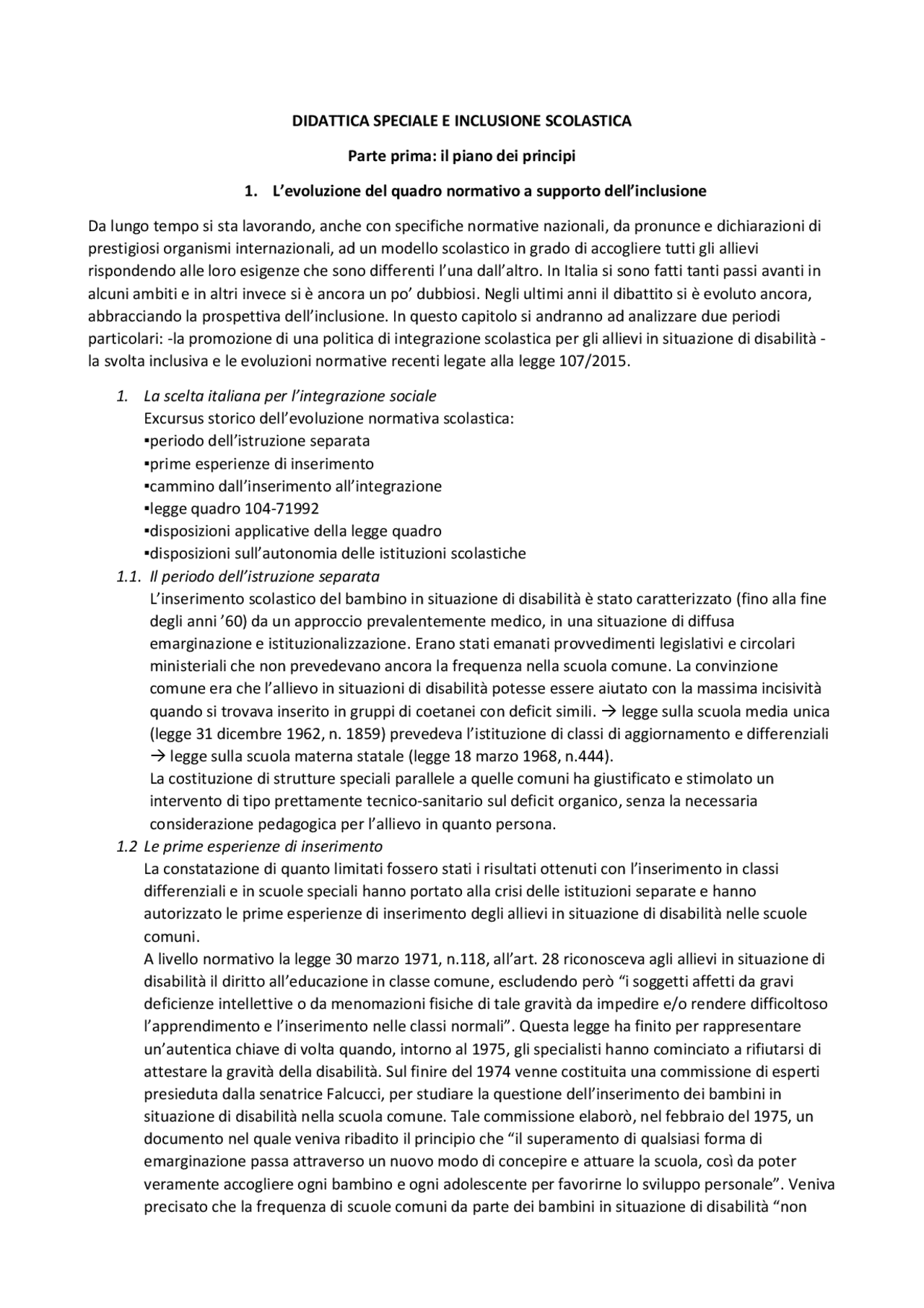 Didattica Speciale E Inclusione Scolastica Docsity
