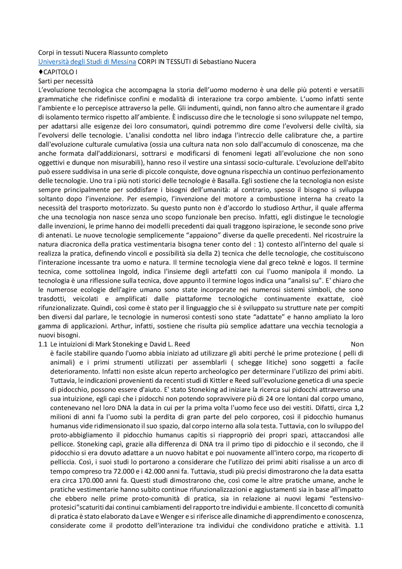 Corpi In Tessuti Evoluzioni E Mutamenti Docsity