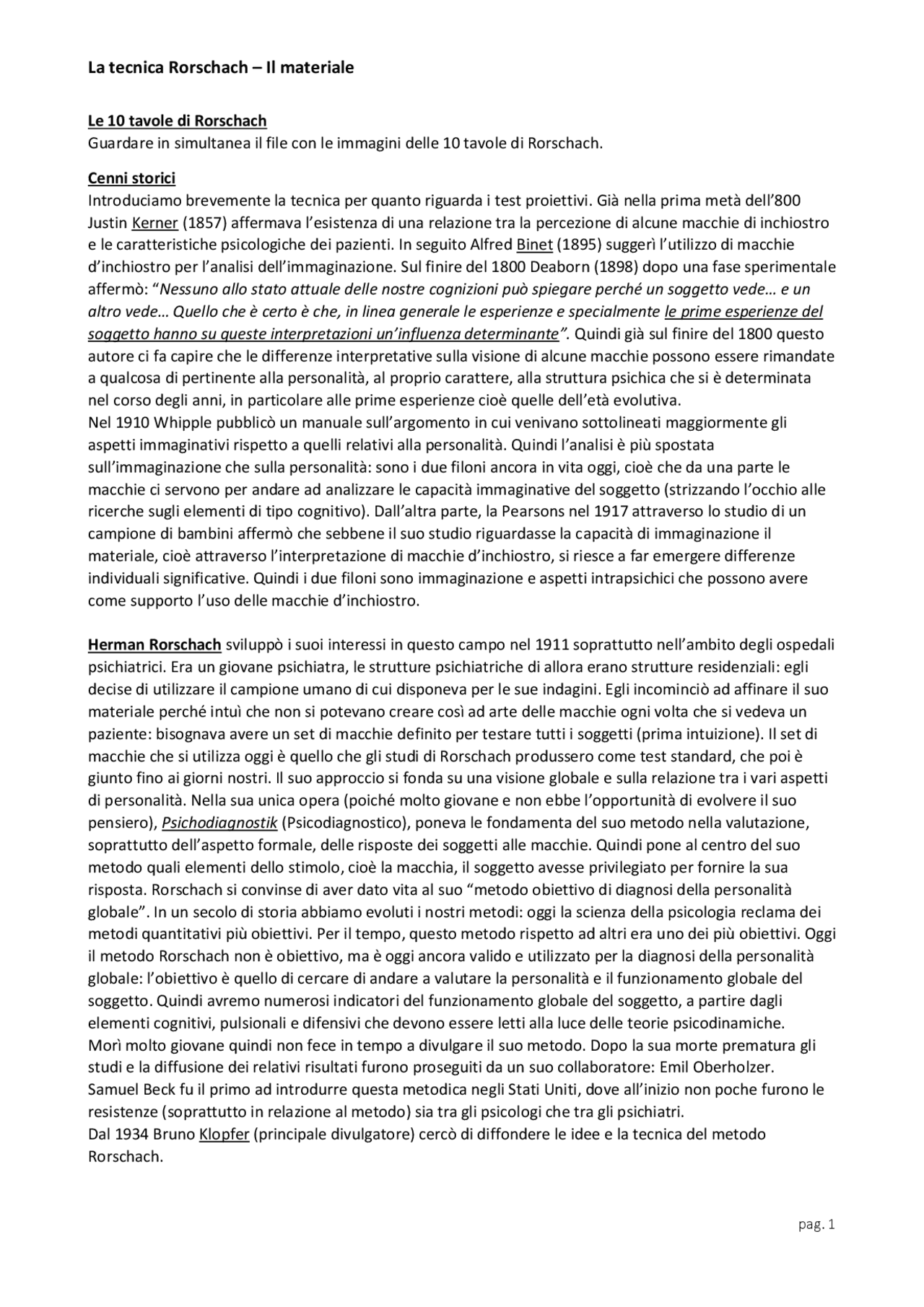 Il metodo Rorschach - le 10 tavole | Sbobinature di Psicologia Clinica ...