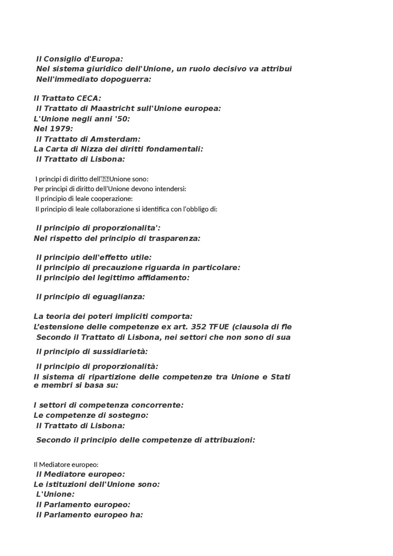 Domanderisposte Programma Completo Diritto Comunitario 6 Cfu Univ
