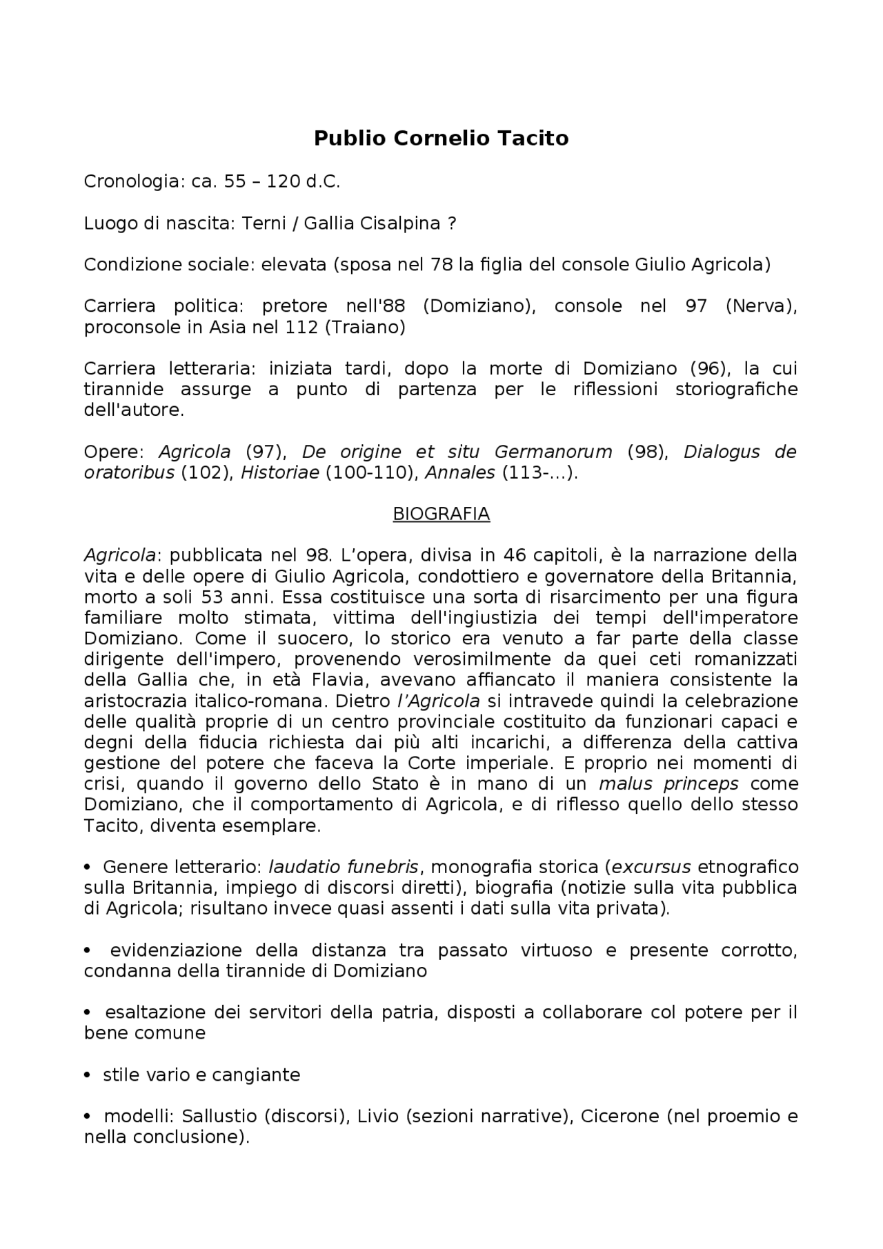 Publio Cornelio Tacito Docsity