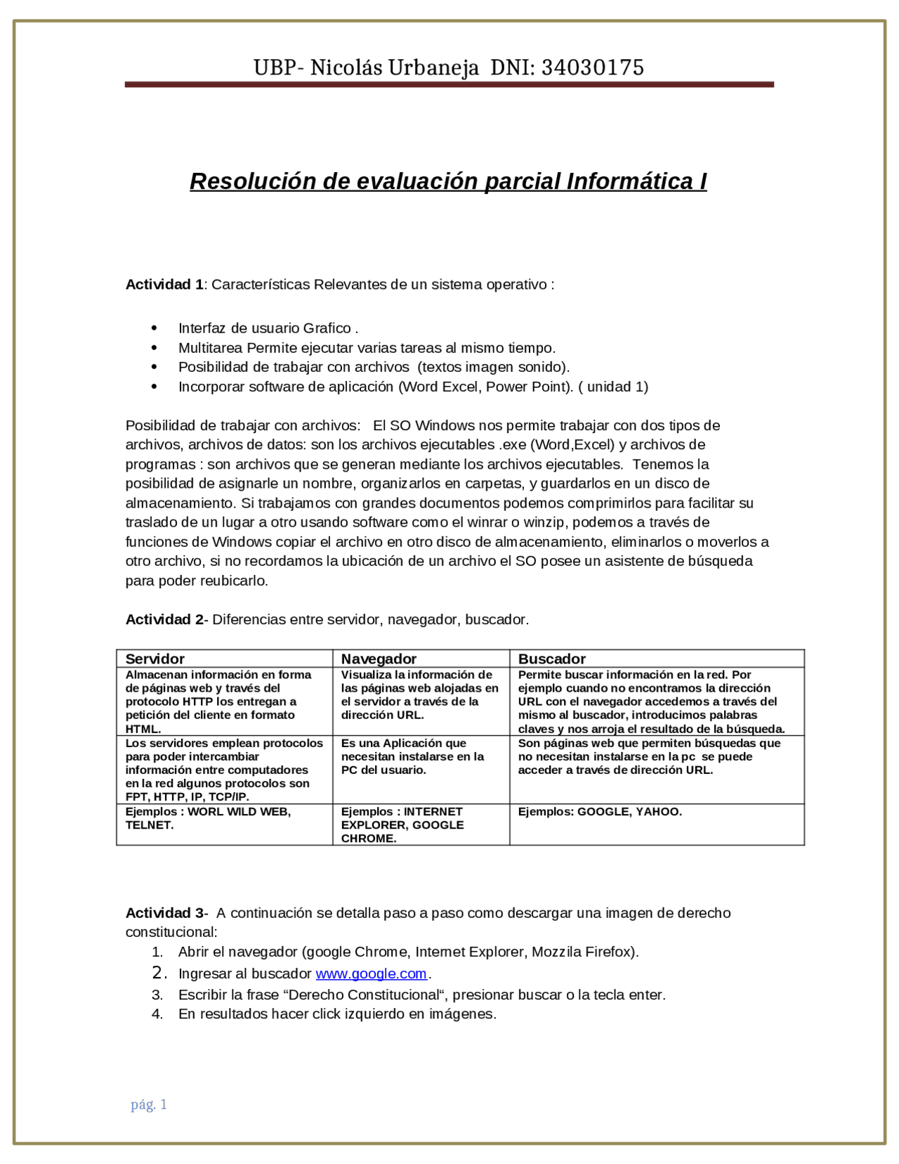 Primer Parcial Informatica Abogacia Ubp Exámenes De Informática