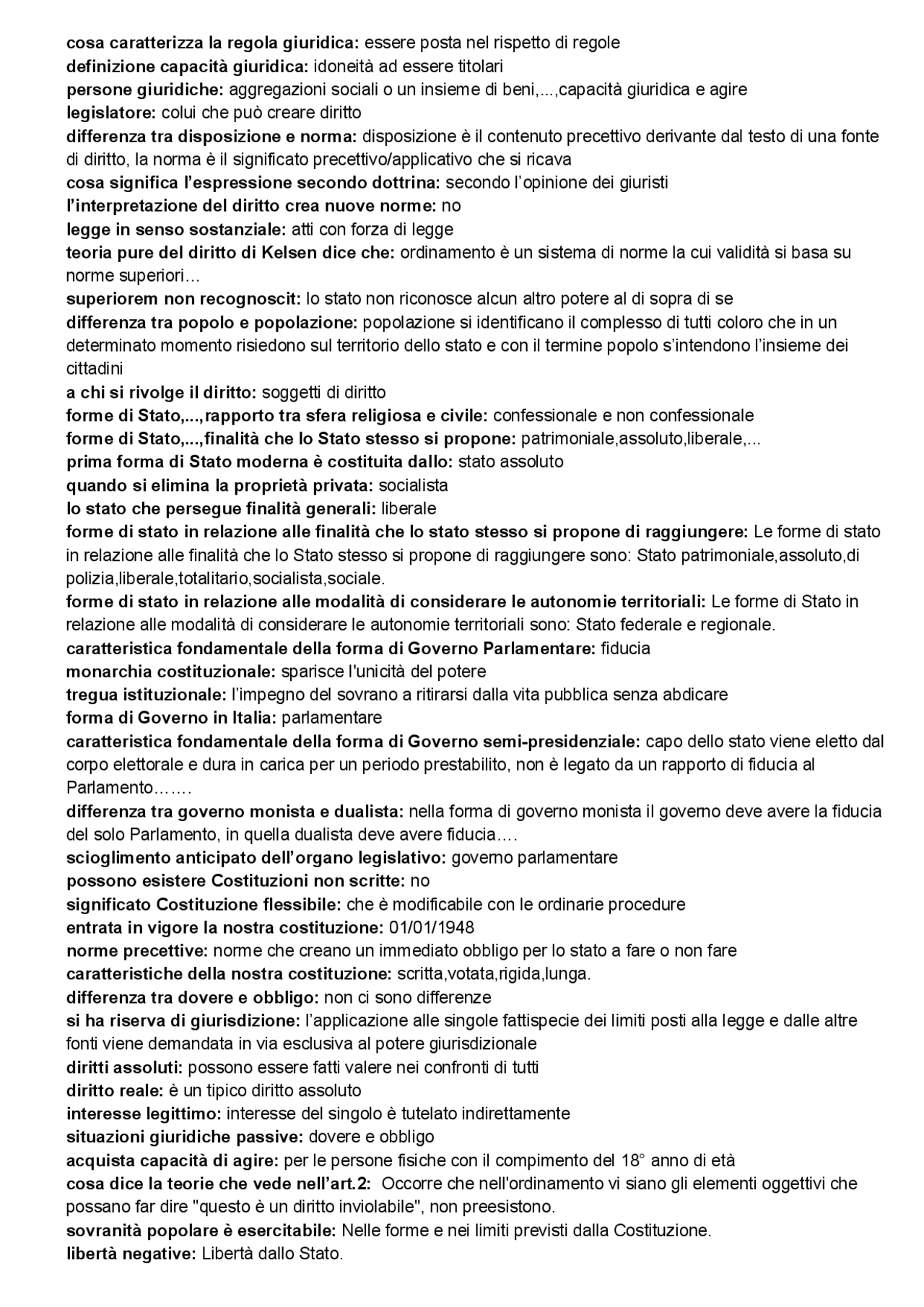 Paniere Diritto Costituzionale Docsity
