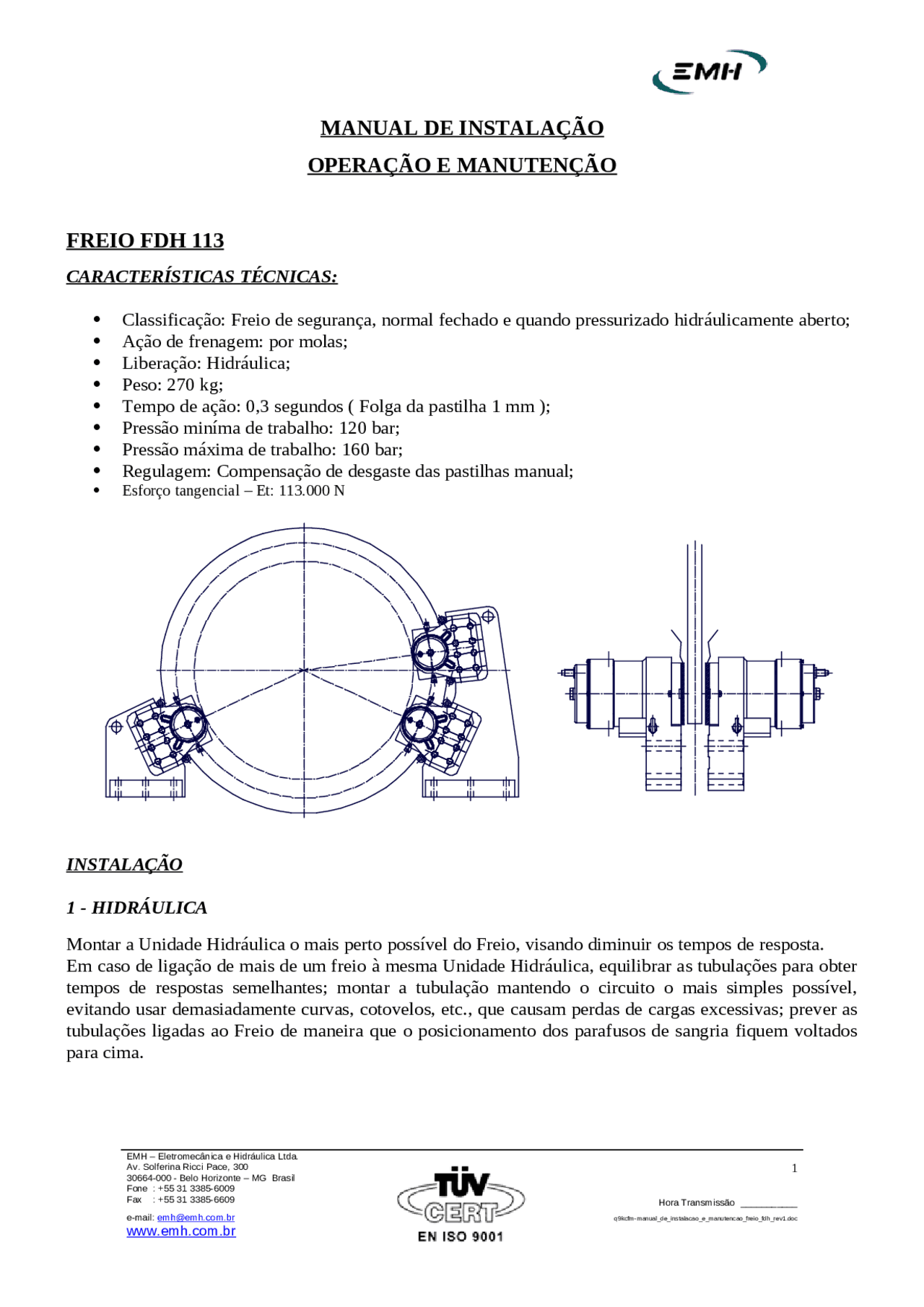 Manual Freio De EmergÊncia Fdh Emh Manuais Projetos Pesquisas