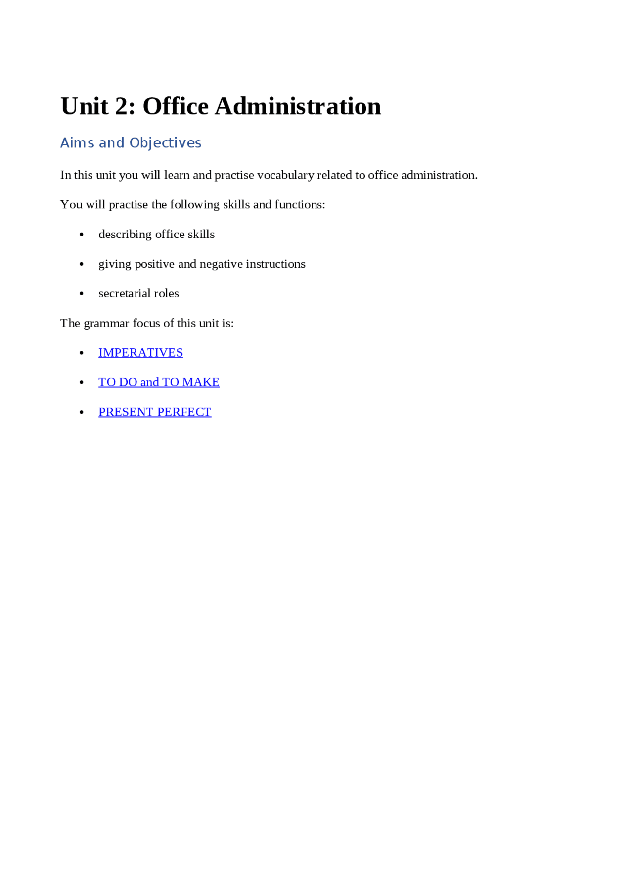 Office Administration Docsity