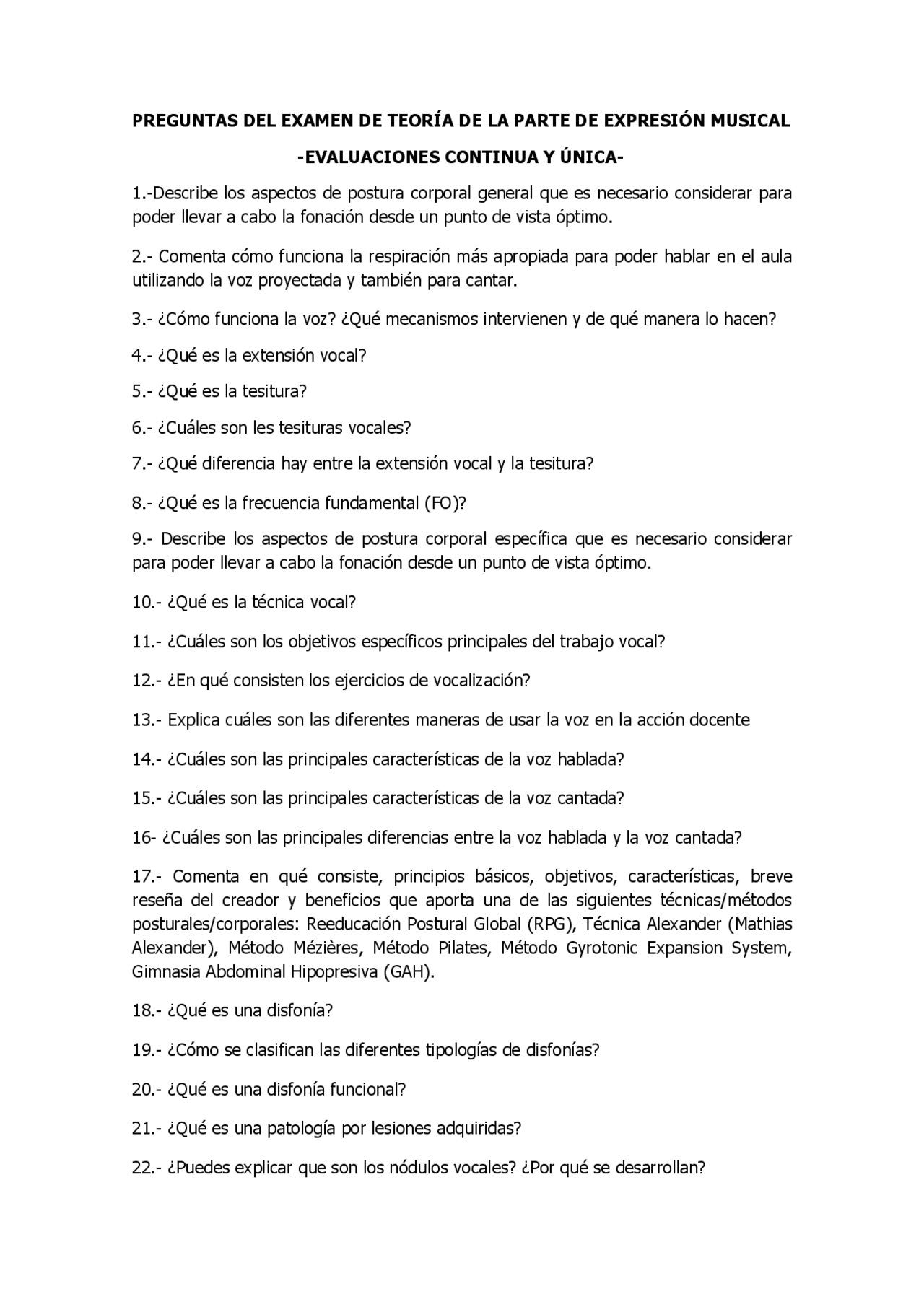 pregutntas del examen de teoria de la parte de expresion musical ...