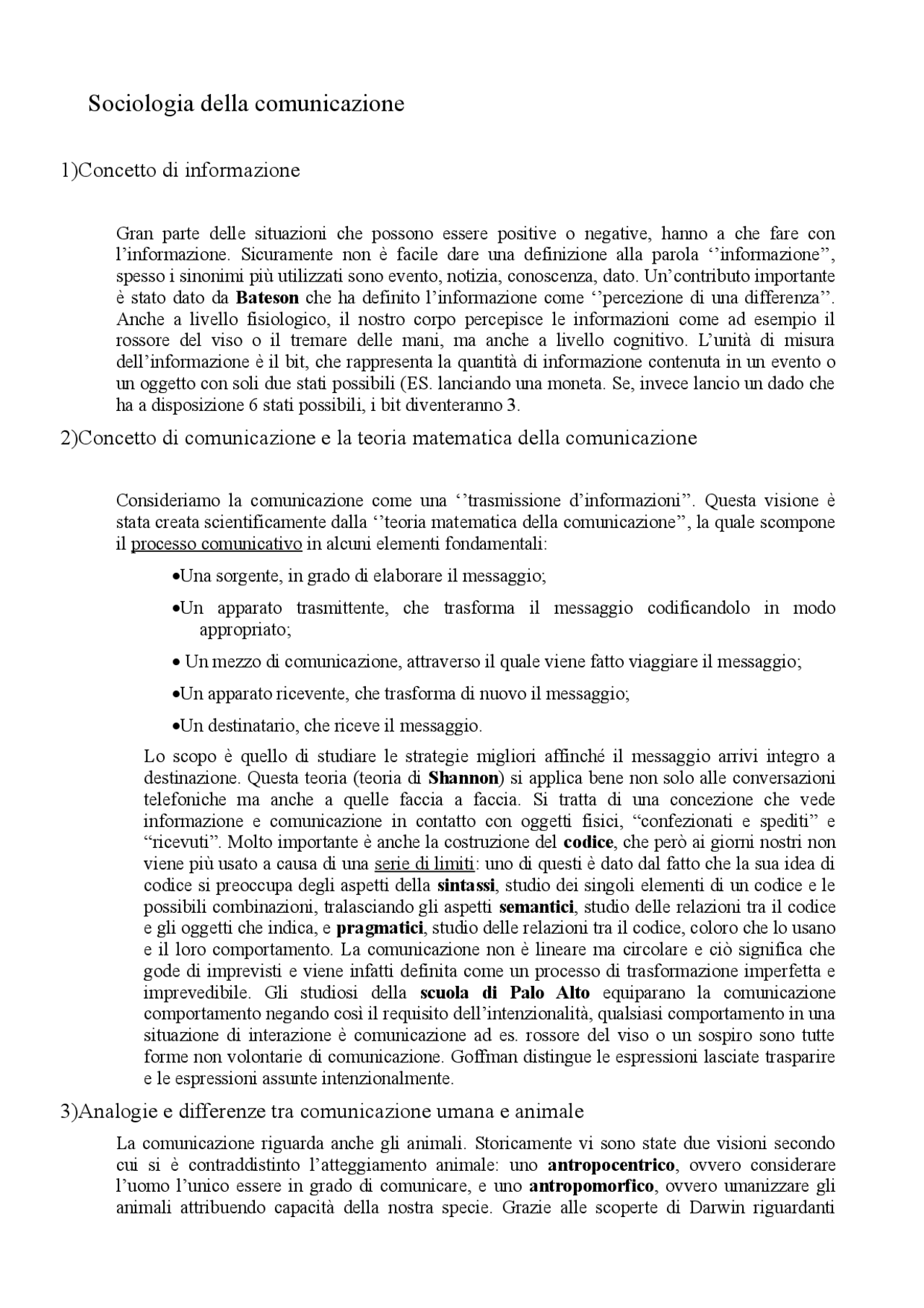 Sociologia Dei Processi Comunicativi Docsity