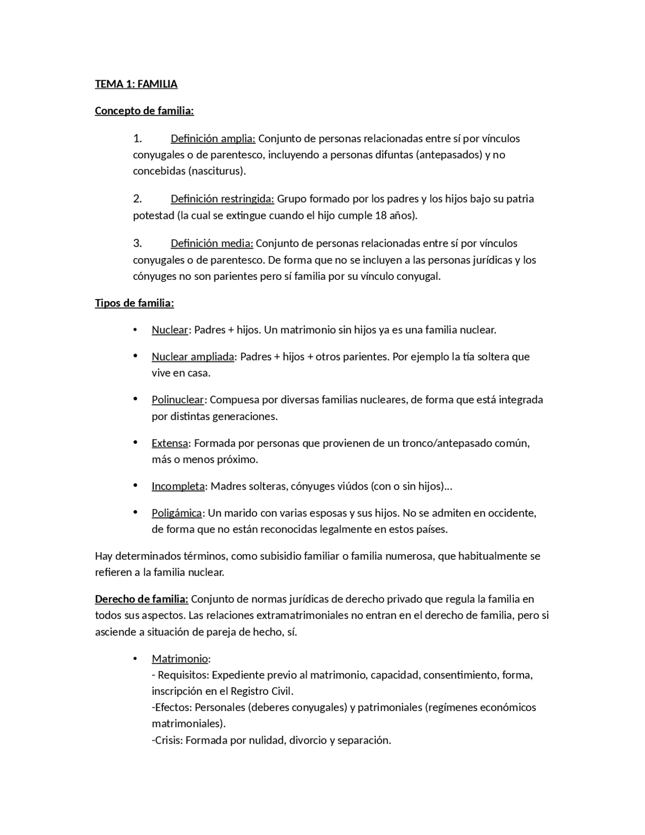 Apuntes Primeras Clases De Derecho De Familia Docsity