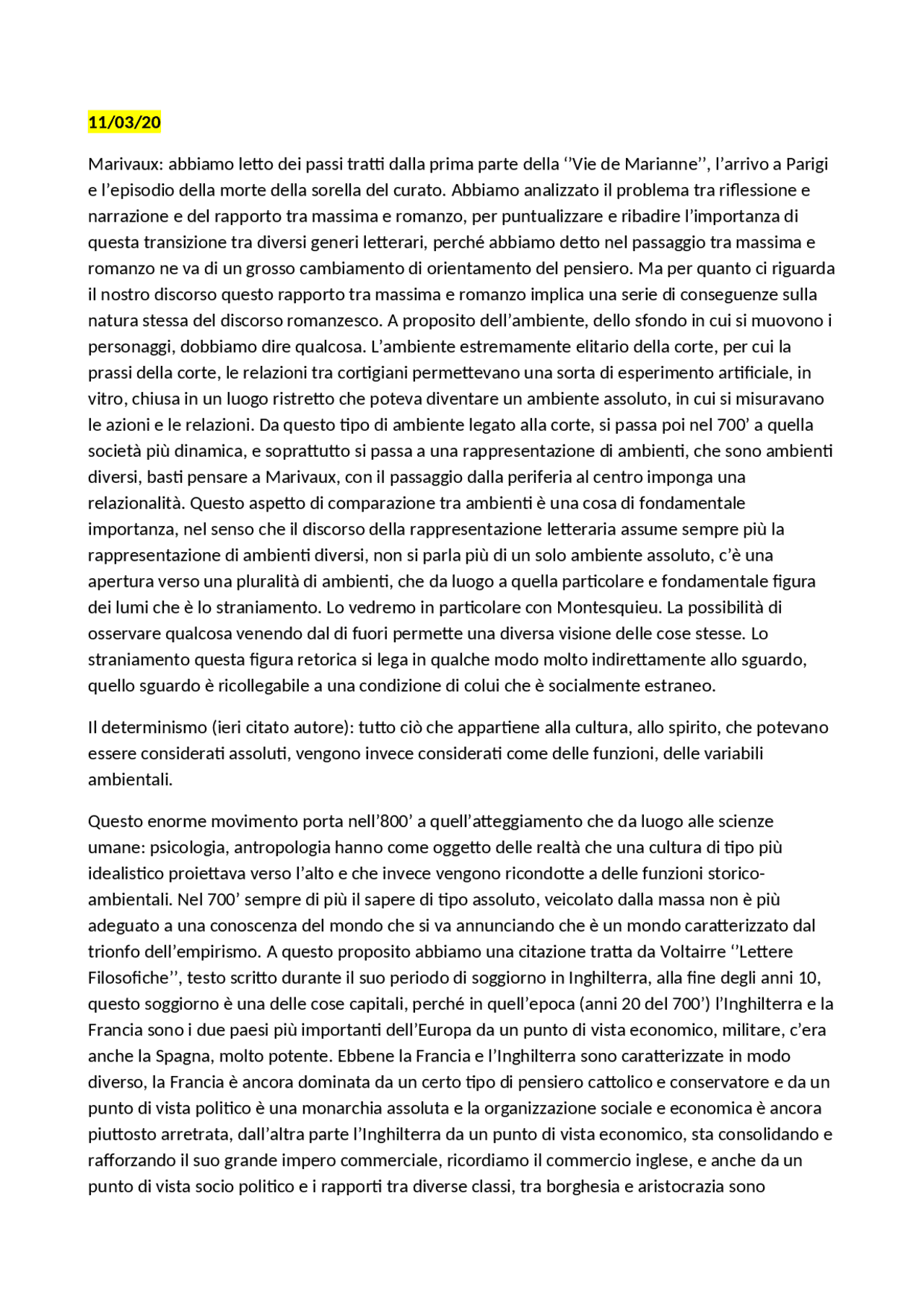 Letteratura Francese Iotti Docsity
