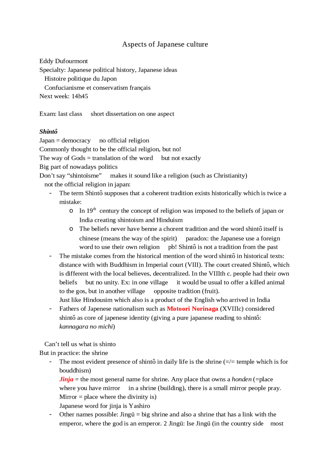Aspects of Japanese culture - Docsity