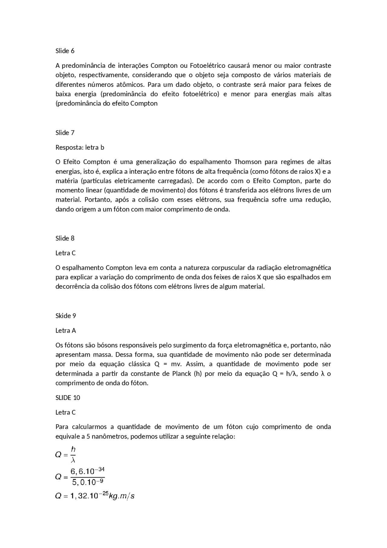 Slide sobre Efeito Compton - Docsity