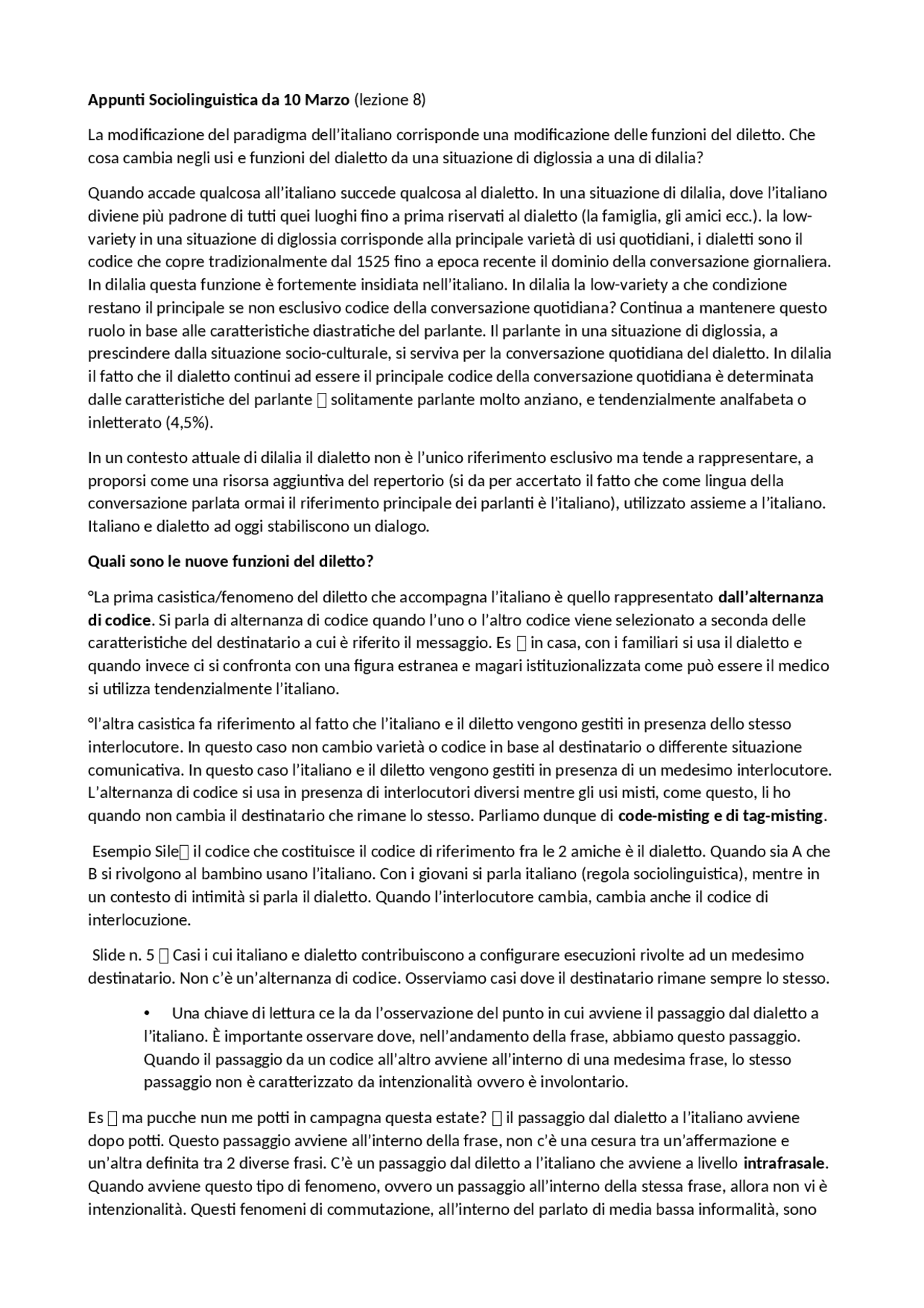 Appunti Sociolinguistica Lezioni 8 10 Marzo Prof Binazzi Docsity