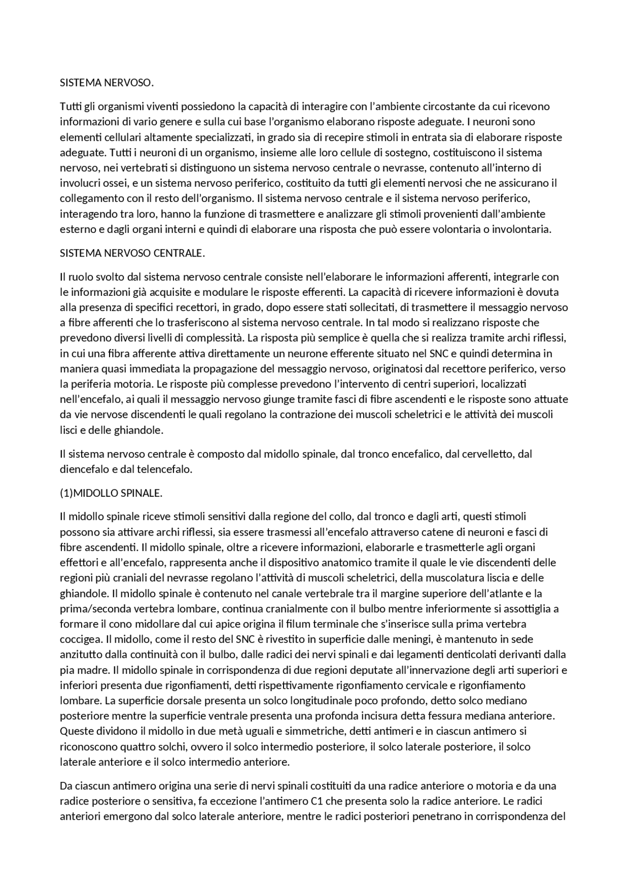 Sistema Nervoso Anastasi Docsity