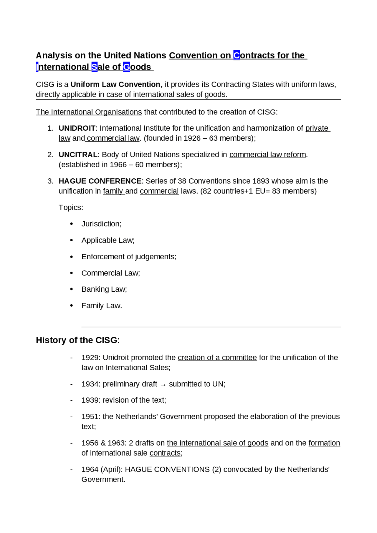 Appunti Introduction To International Law Lacom Unimore Cisg Docsity