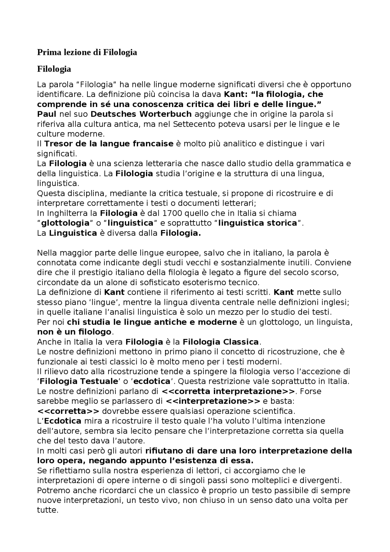 Prima Lezione Di Filologia Varvaro Docsity