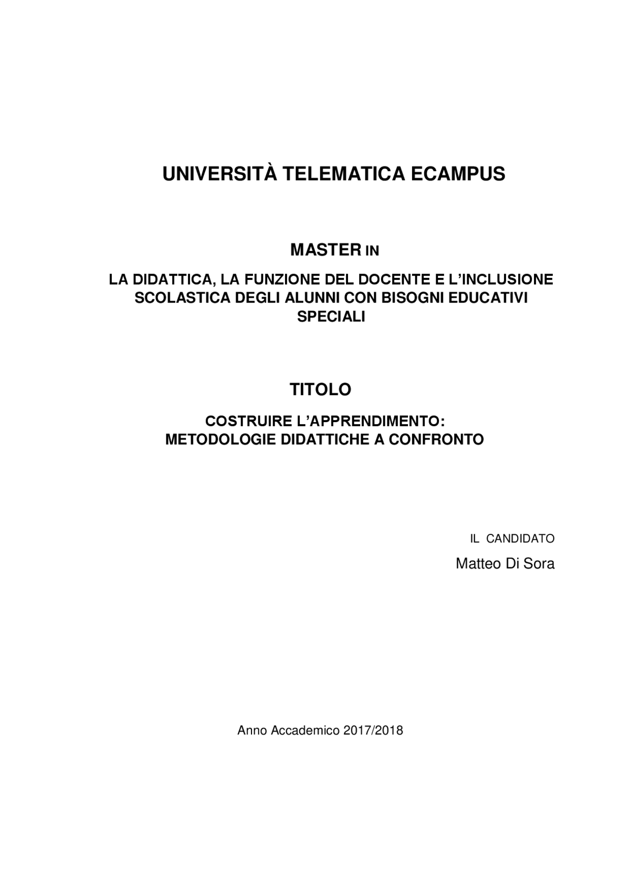 Master In La Didattica La Funzione Del Docente E Linclusione