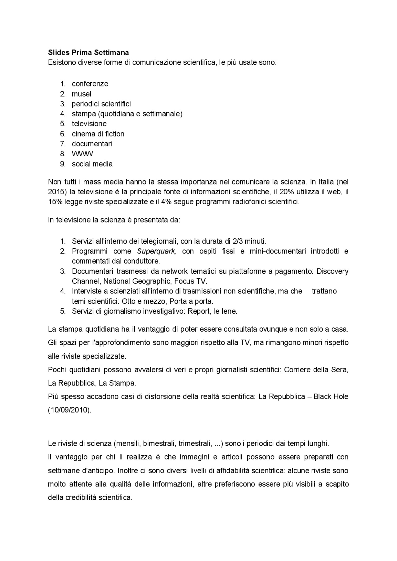 Riassunto Slides Di Federico Pasquarè Mariotto Docsity